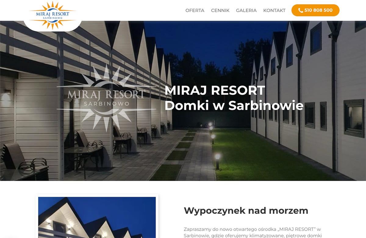 Nowoczesne domki nad morzem - MIRAJ RESORT Sarbinowo